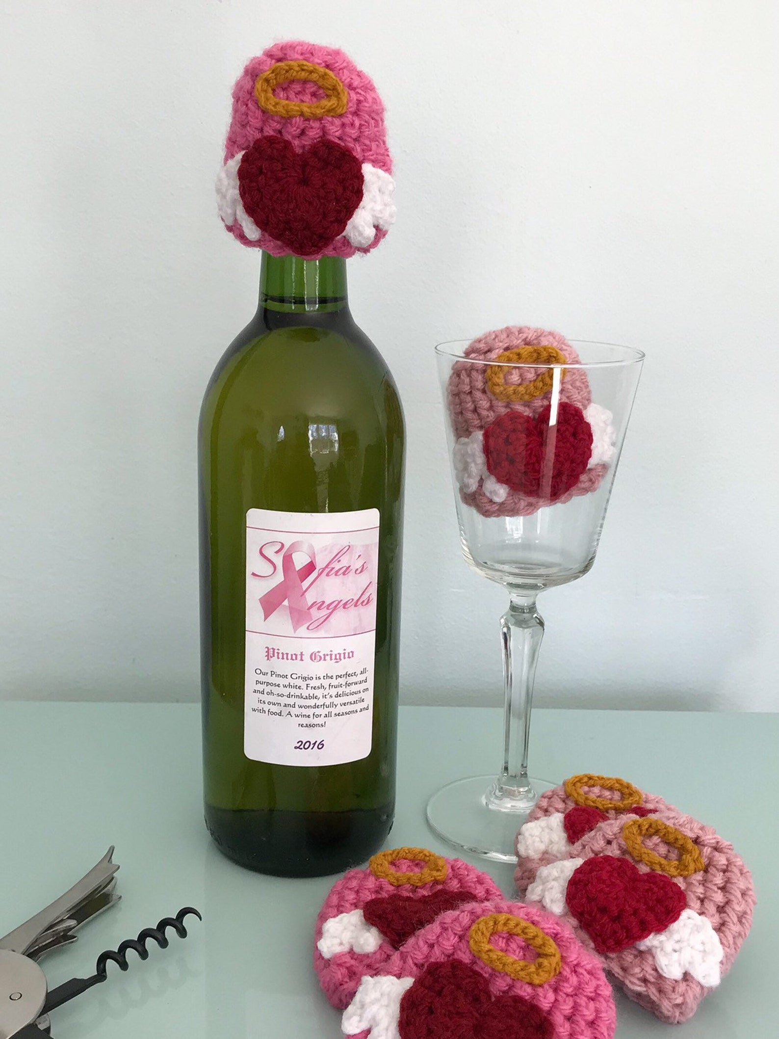 Wine Bottle Toppers, Angel, Hearts, Romance, Adult, Gift, Valentine's ...