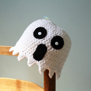 Happy Haunting Hat, Ghost Hat, Halloween Costume, Crochet Beanie ...