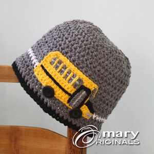 School Bus Hat, Bus Hat, Crochet Bus, Crochet Beanie, Boys, Girls, Men ...