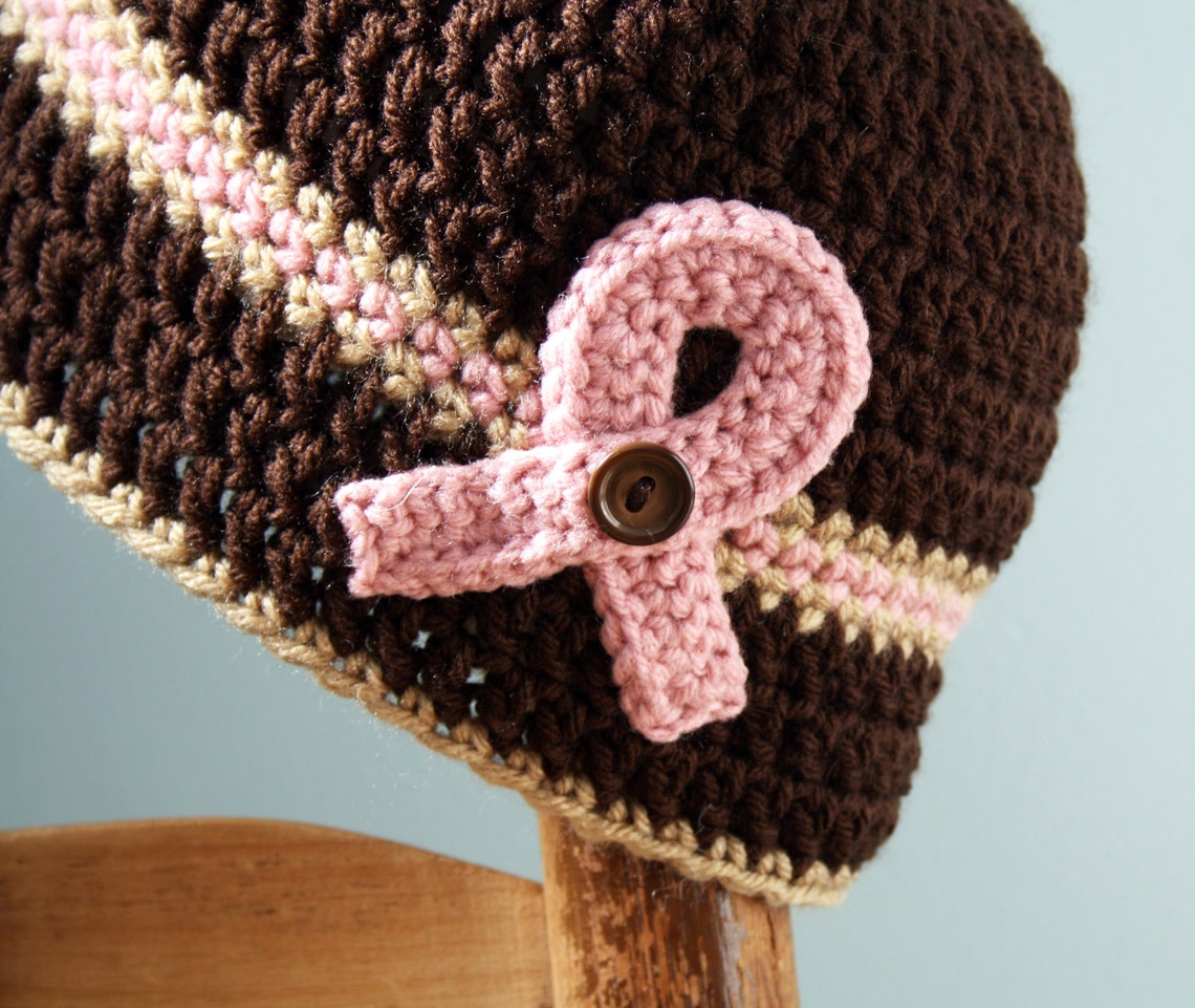 Breast Cancer Awareness Beanie Chemo Cap Pink Ribbon | Etsy
