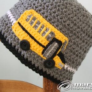 School Bus Hat, Bus Hat, Crochet Bus, Crochet Beanie, Boys, Girls, Men ...