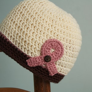 Breast Cancer Awareness Beanie, Chemo Cap, Crochet Beanie, Pink ...