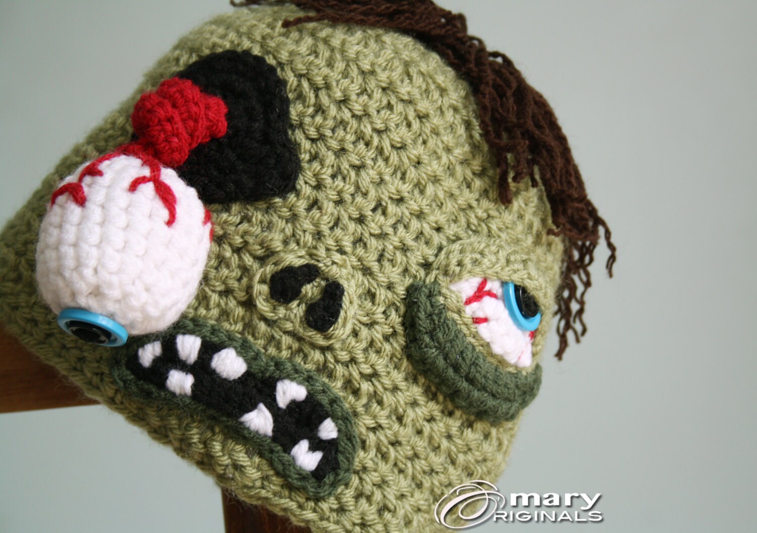 Zombie Hat Crochet Beanie Halloween Costume Boy Girl Men - Etsy