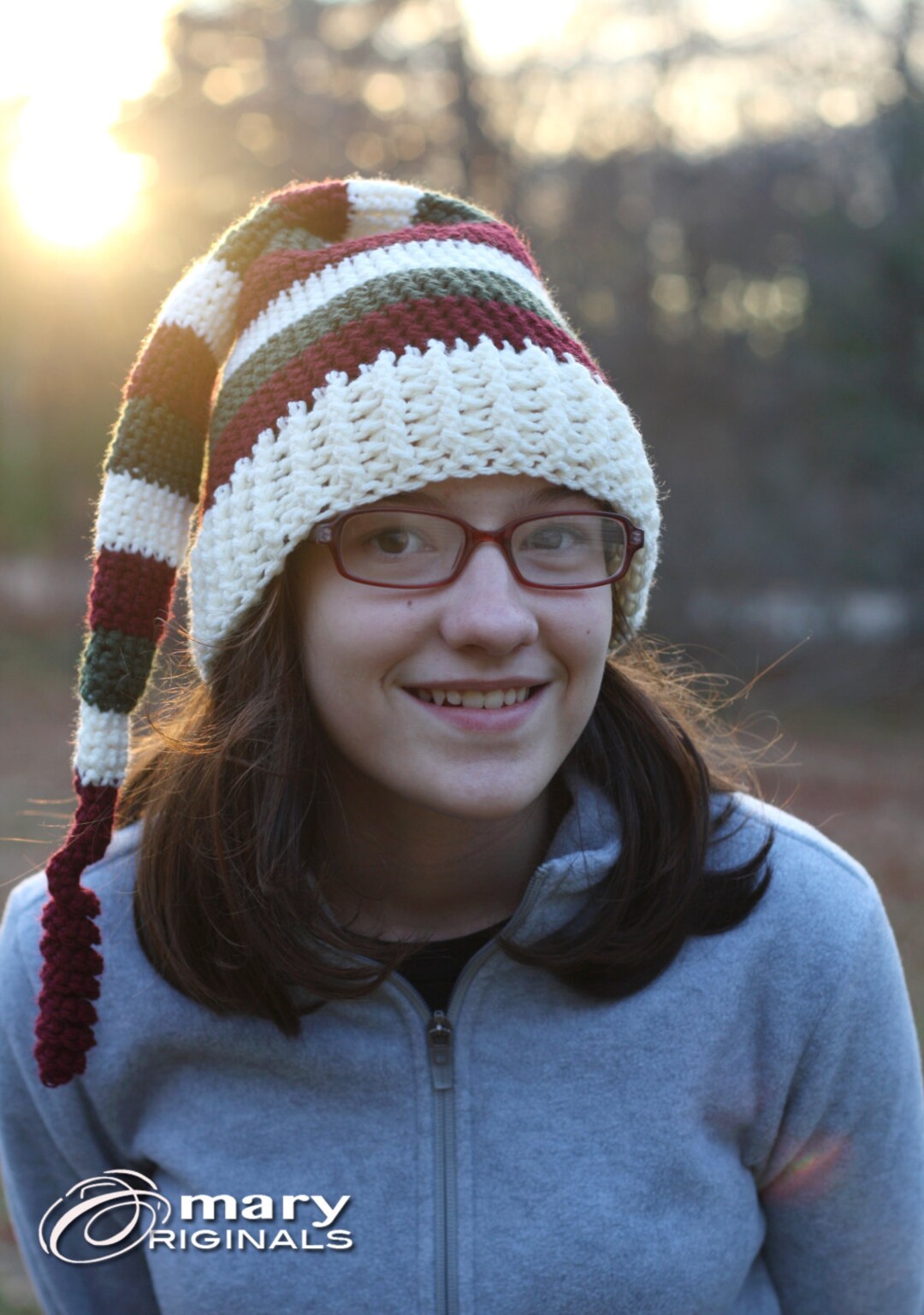 Christmas Stocking Hat, Santa Hat, Holiday Cap, Crochet Hat, Rustic ...