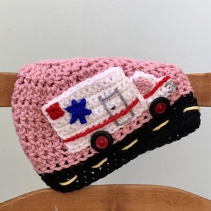 Ambulance Hat, Rescue Truck Hat, Paramedic Hat, Crochet Beanie, Boys ...