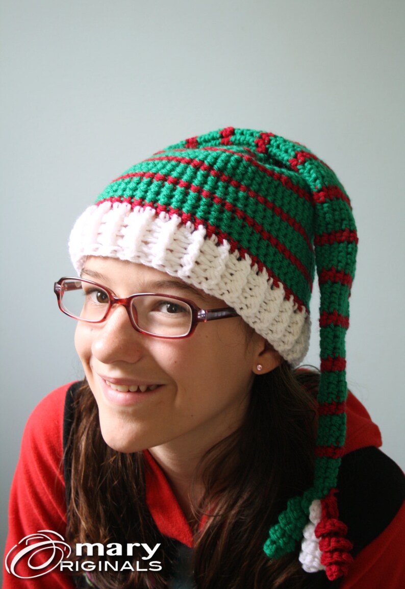 Christmas Stocking Hat Santa's Elf Hat Holiday Cap | Etsy