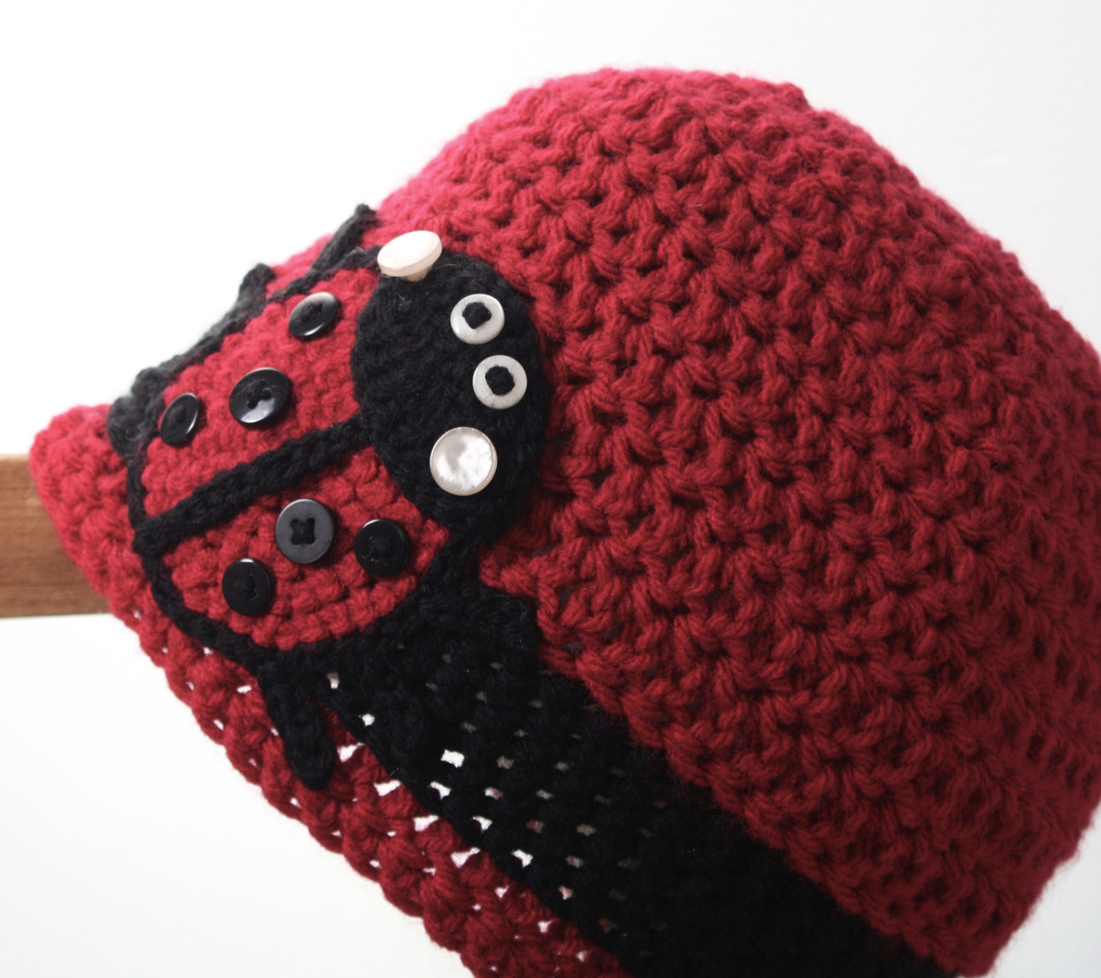 Ladybug Hat, Bug Hat, Crochet Beanie, Red Winter Hat, Girls, Women ...