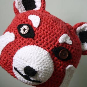 Red Panda Hat, Animal Hat, Crochet Beanie, Men, Women, Boy, Girl, Zoo ...