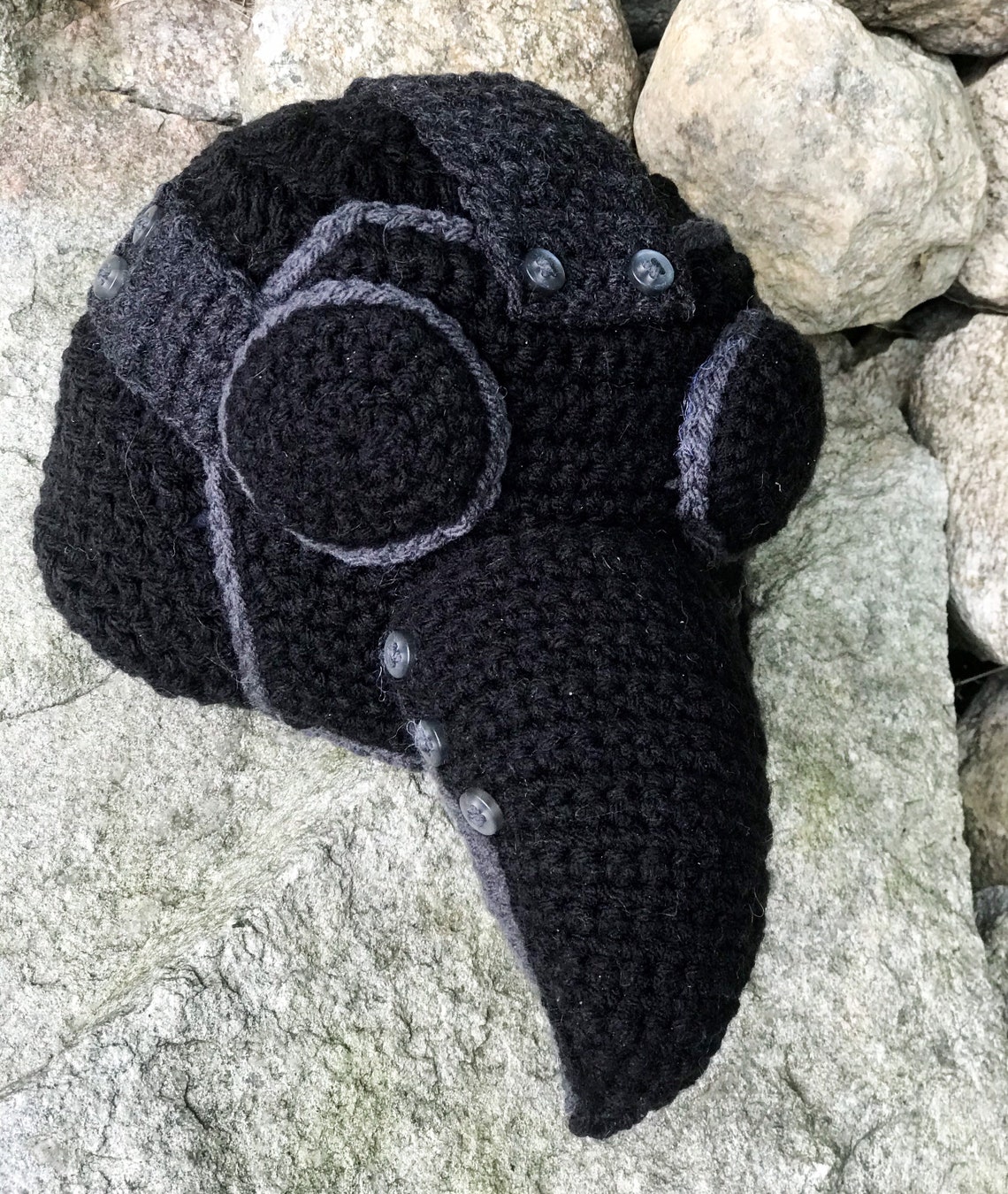 Plague Doctor Mask Hat Crochet Beanie Halloween Costume | Etsy