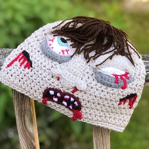 Zombie Hat, Crochet, Beanie, Halloween, Costume, Boys, Girls, Men ...
