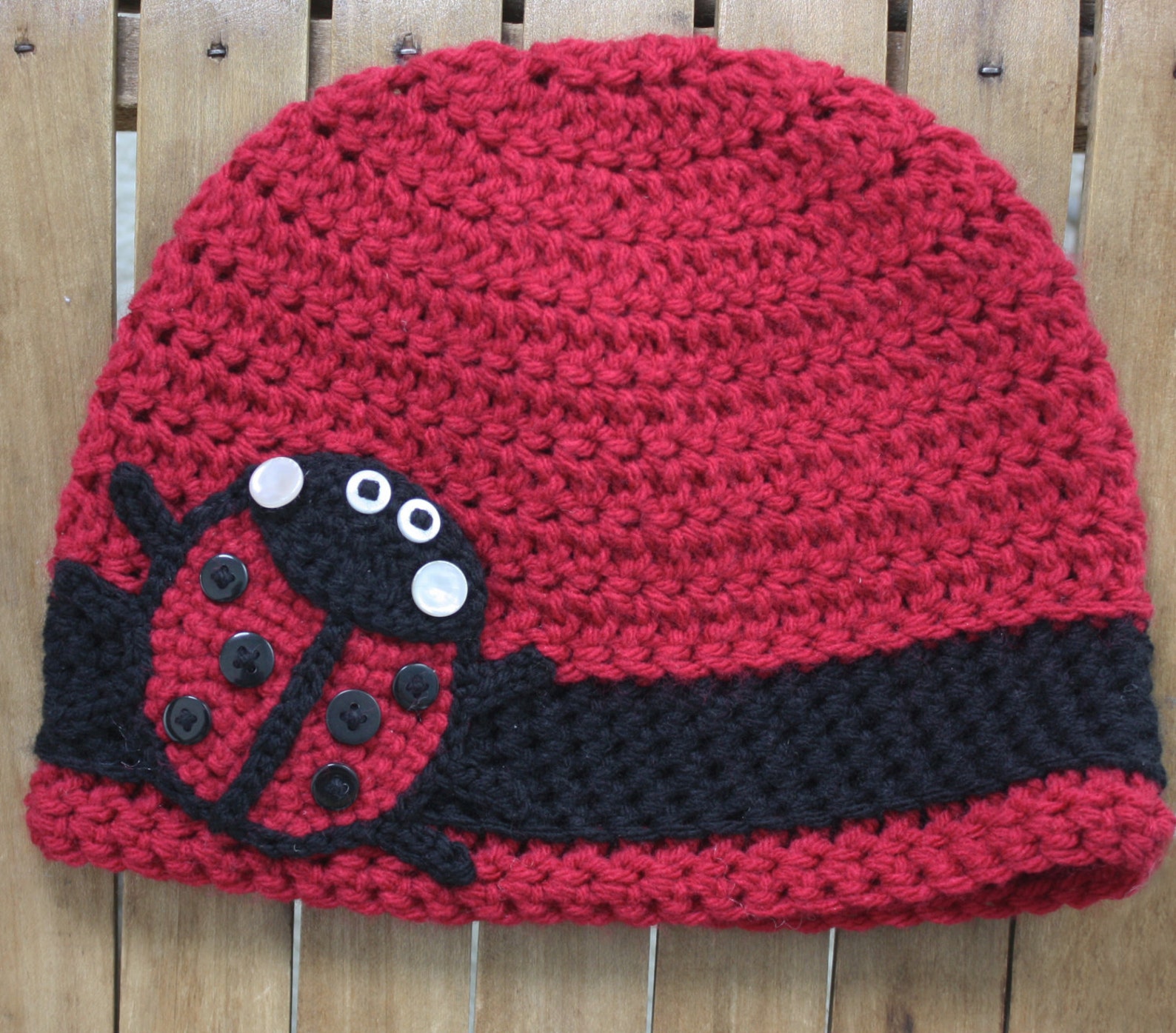 Ladybug Hat, Bug Hat, Crochet Beanie, Red Winter Hat, Girls, Women ...