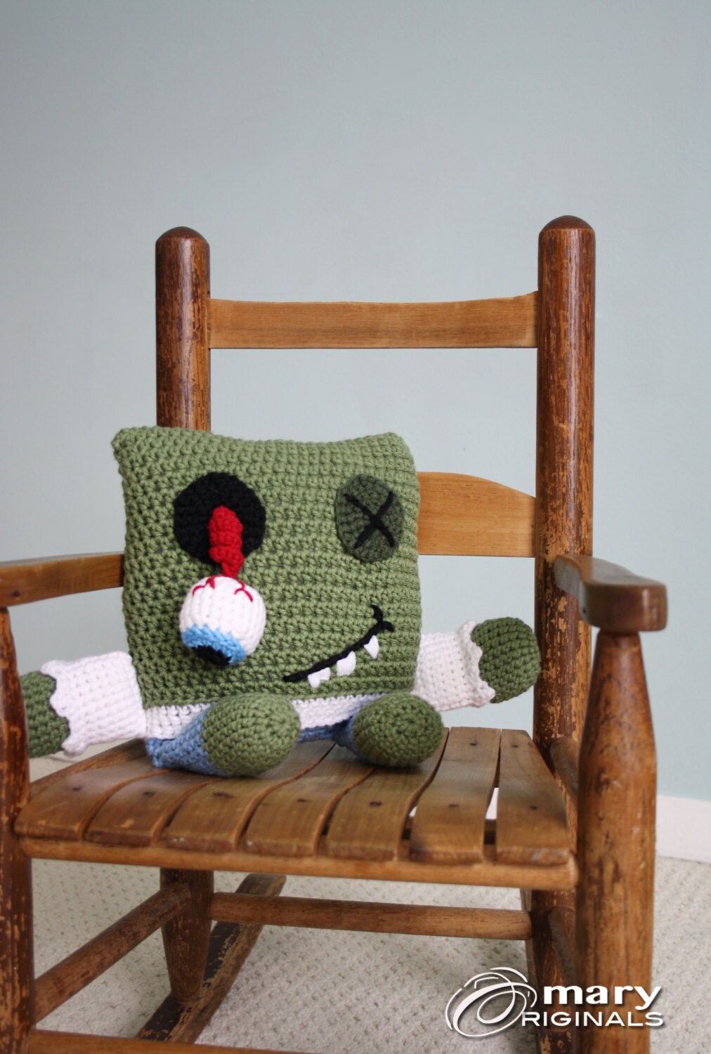 Zombie Pillow, Zombie Stuffed Toy, Crochet Pillow, Crochet Toy, Throw ...