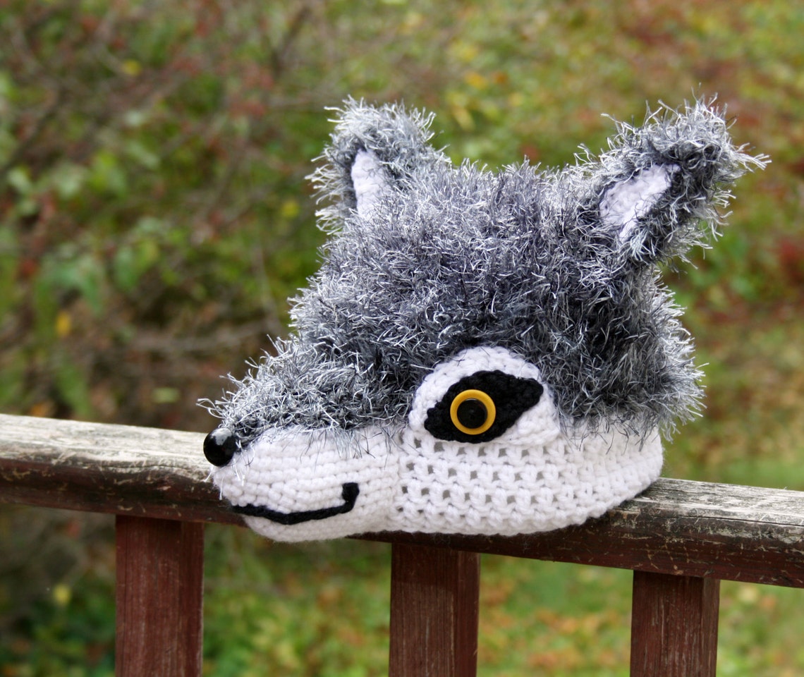 Amazing Wolf Hat Animal Beanie Gray Wold Winter - Etsy