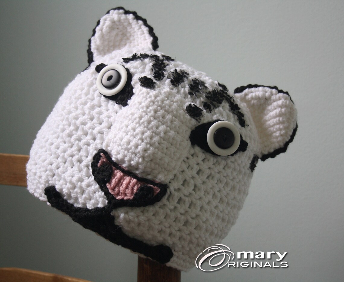 Snow Leopard Hat Cat Winter Hat Big Cat Crochet Beanie | Etsy