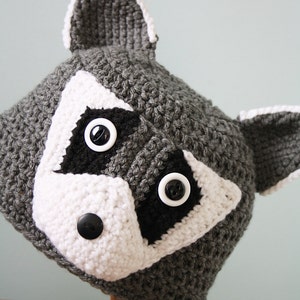 Raccoon Hat Animal Hat Crochet Beanie Winter Hat Halloween | Etsy