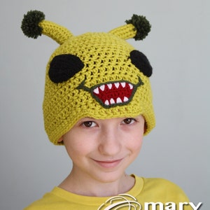 Alien Hat, Green Alien Hat, Monster Hat, Crochet Beanie, Halloween ...