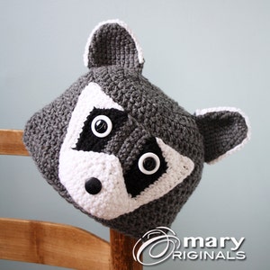 Raccoon Hat, Animal Hat, Crochet Beanie, Winter Hat, Halloween Costume ...