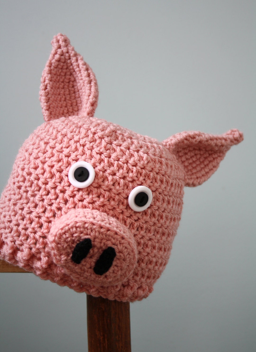 Little Piggy Hat, Pig Hat, Crochet Beanie, Animal Cap, Farm Animal ...