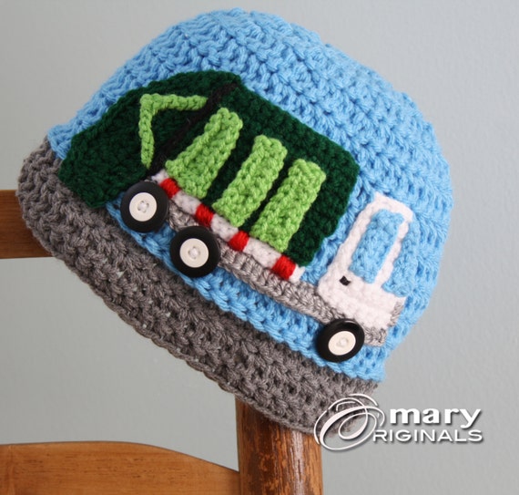 Garbage Truck Hat Trash Truck Hat Crochet Beanie Truck Hat | Etsy Australia