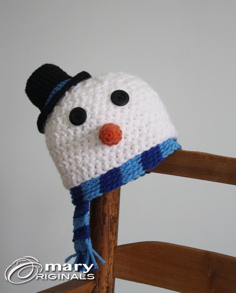 Snowman Hat, Crochet Beanie, Crochet Snowman, Holiday, Gift, Men, Women ...