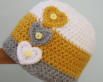 Crochet Heart Hat | Etsy
