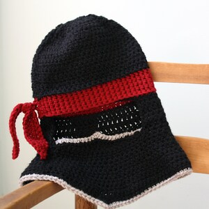 Ninja Hood, Ninja Mask, Ninja Hat, Crochet Beanie, Hat and Cowl ...