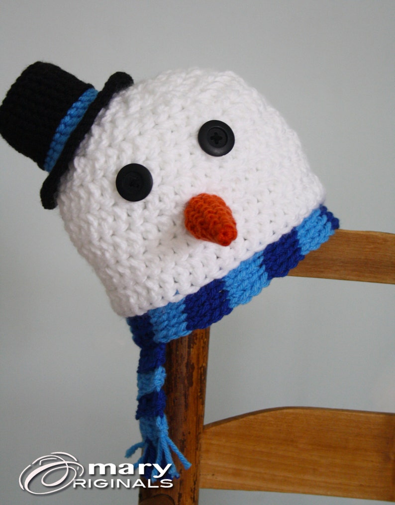 Snowman Hat, Crochet Beanie, Crochet Snowman, Holiday, Gift, Men, Women ...