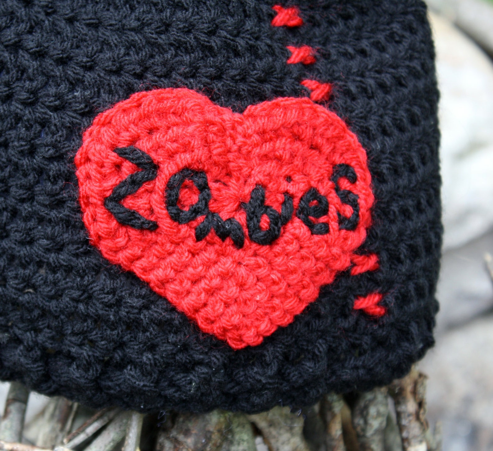 Zombie Heart Tattoo Hat, Zombie Hat, Crochet Beanie, Crochet Zombie ...