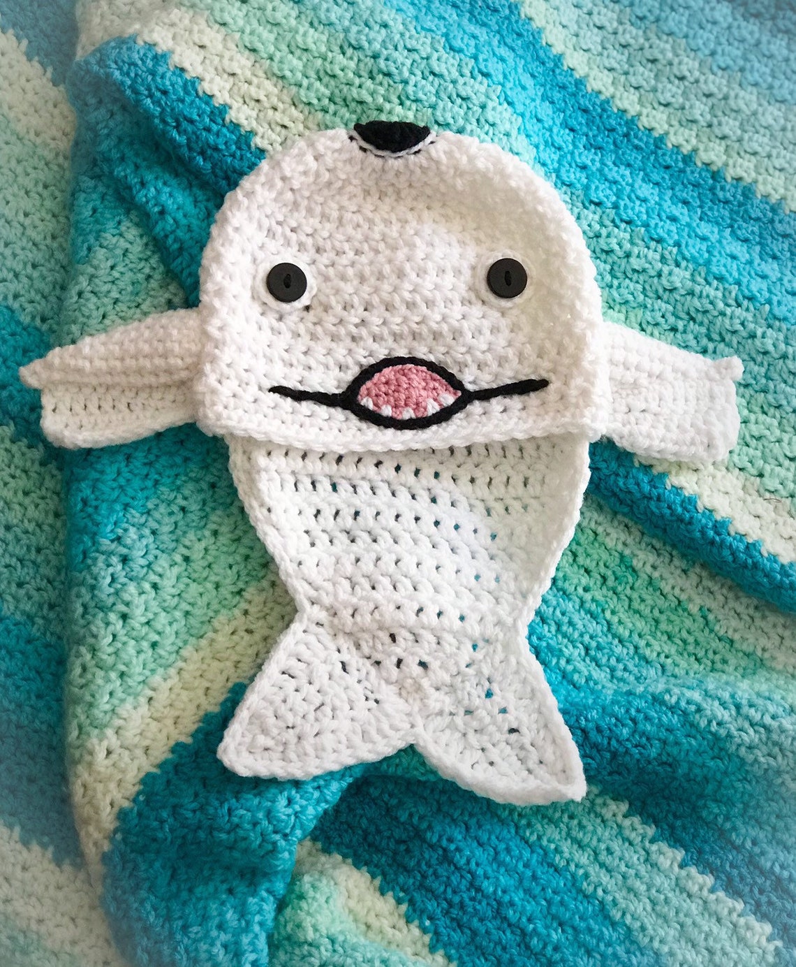Beluga Whale Hat, Crochet Beanie, Fish Hat, Whale, Men, Women, Boys ...