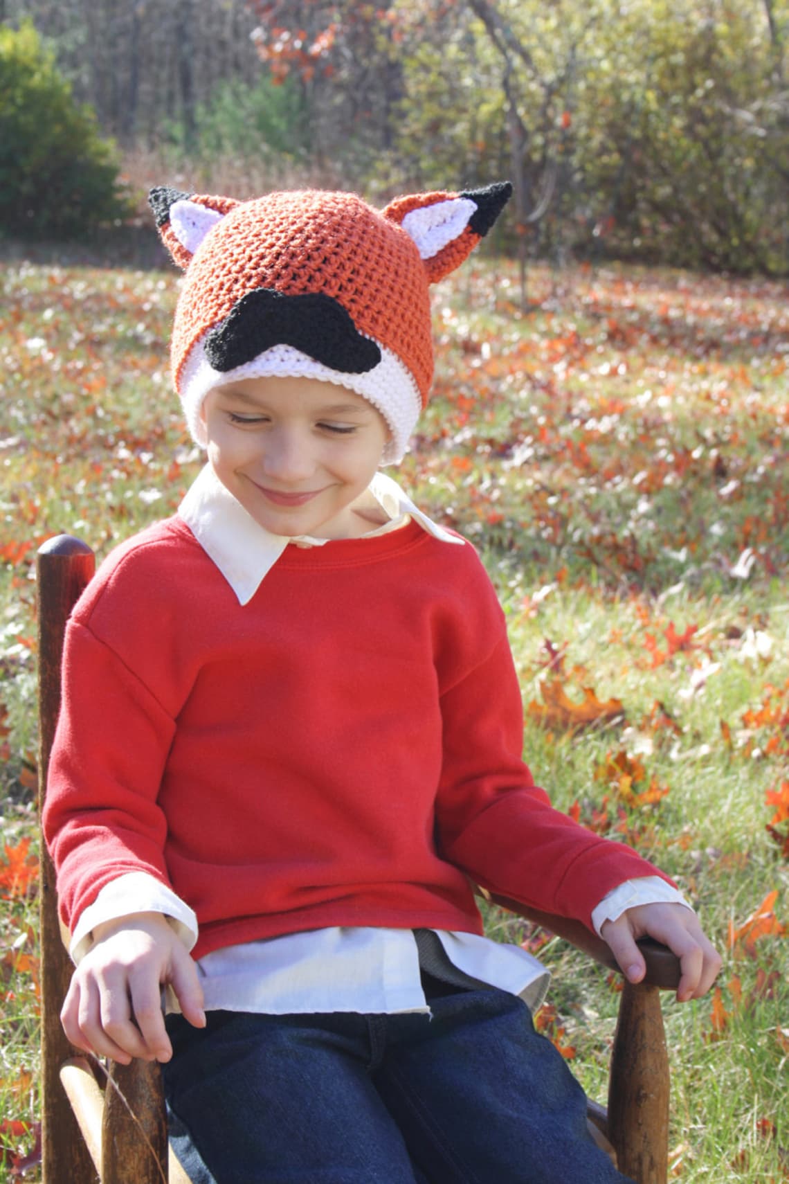 Mustache Fox Hat, Crochet Fox Beanie, Mustache Clothing, Animal Hat ...