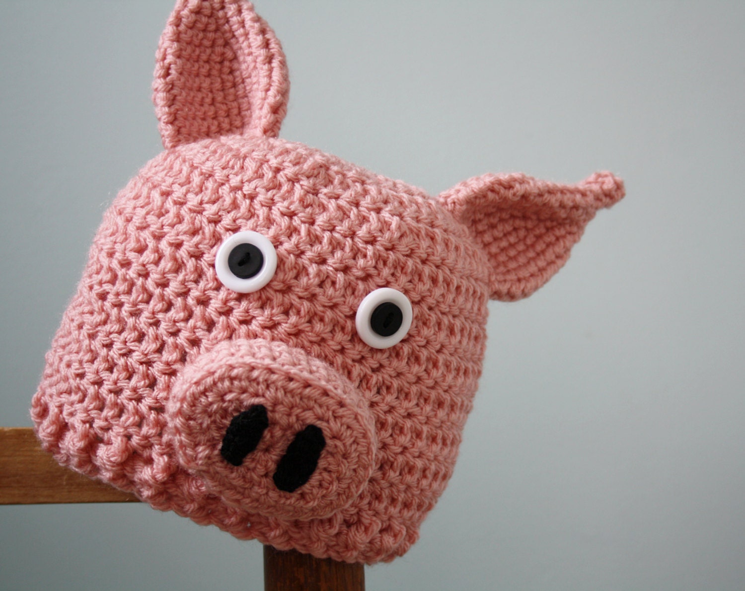 Little Piggy Hat Pig Hat Crochet Beanie Animal Cap Farm - Etsy