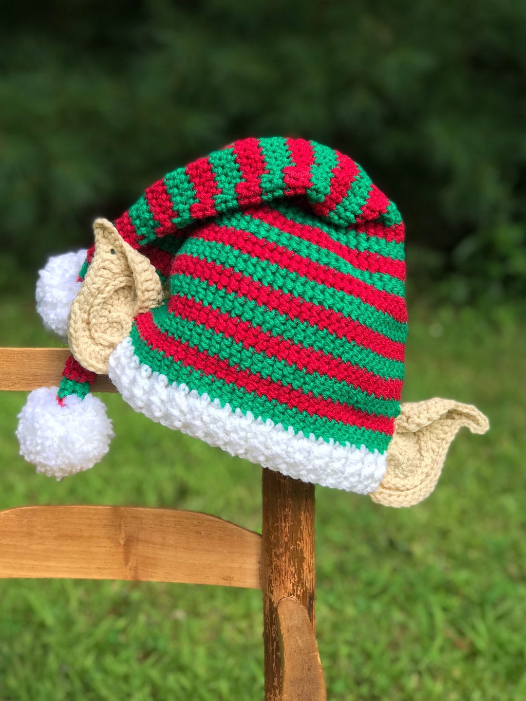 Elf Hat, Christmas, Stocking Hat, Holiday Cap, Crochet Hat, Gift ...