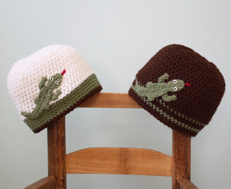 Lizard Hat,salamander, Gecko, Crochet Beanie, Boys, Girls, Men, Women ...