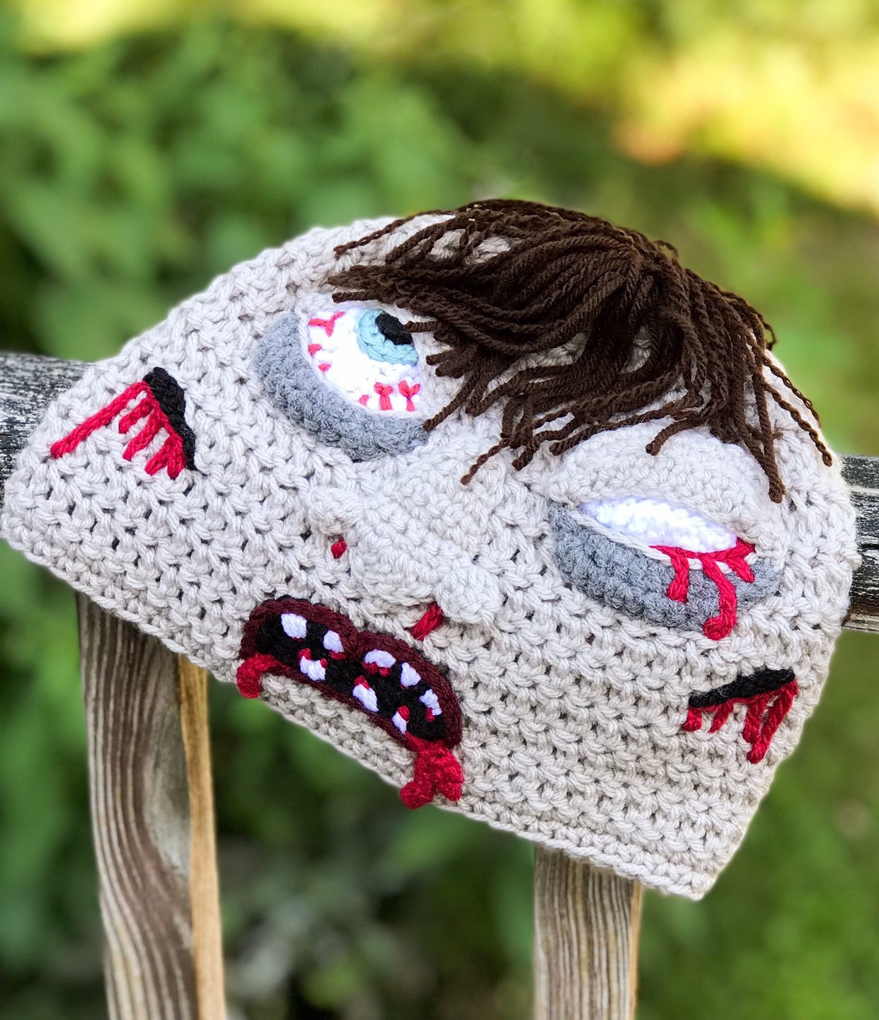 Zombie Hat Crochet Beanie Halloween Costume Boys Girls | Etsy