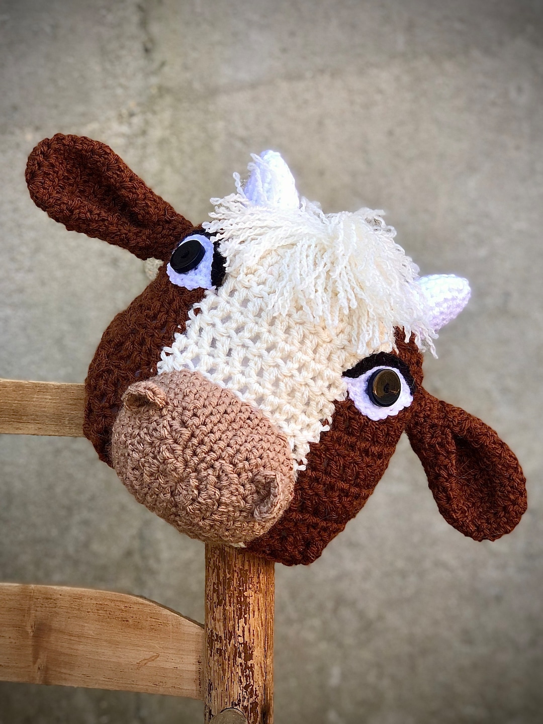 Cow Hat, Crochet Beanie, Winter Hat, Halloween Costume, Holiday Gift ...