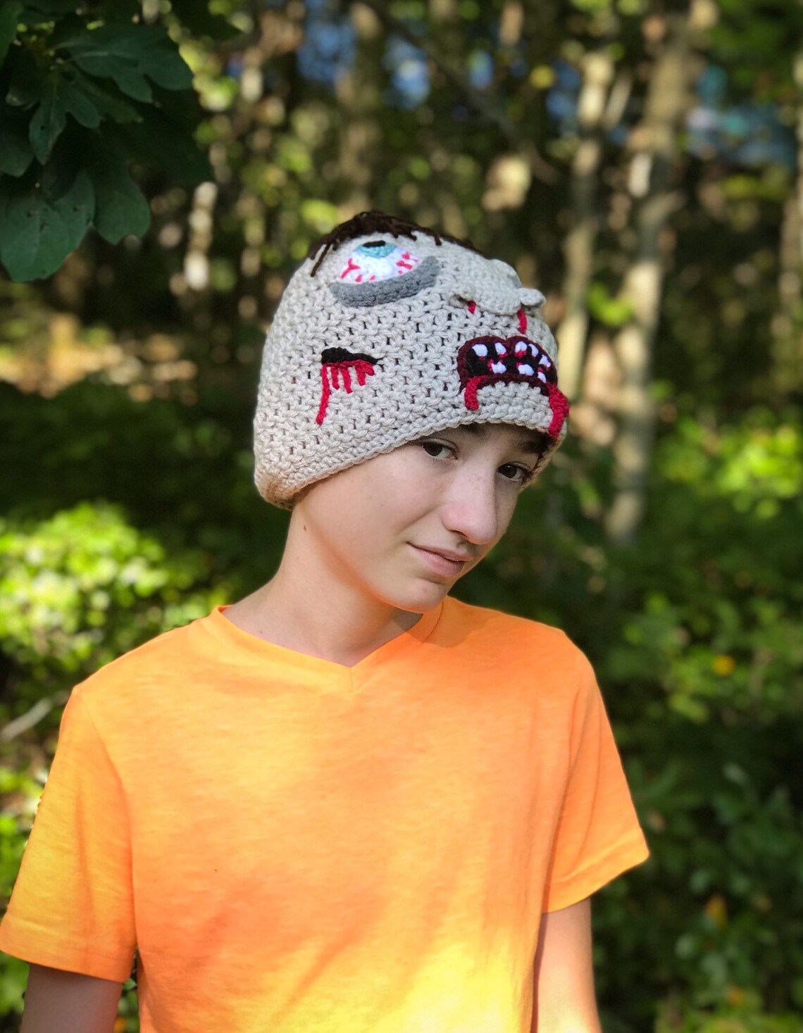 Zombie Hat, Crochet, Beanie, Halloween, Costume, Boys, Girls, Men ...