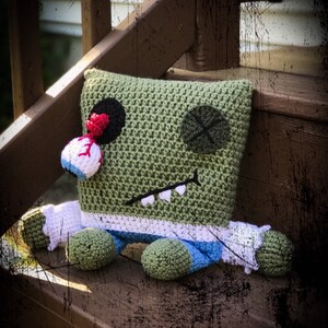 Zombie Pillow, Zombie Stuffed Toy, Crochet Pillow, Crochet Toy, Throw ...