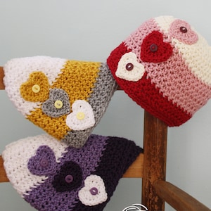 Love Heart Hat, Heart Hat, Crochet Beanie, Children's Clothing ...