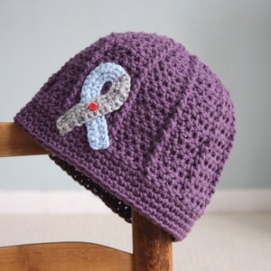 Diabetes Awareness Hat, Type 1 Diabetes Awareness Ribbon, Crochet ...