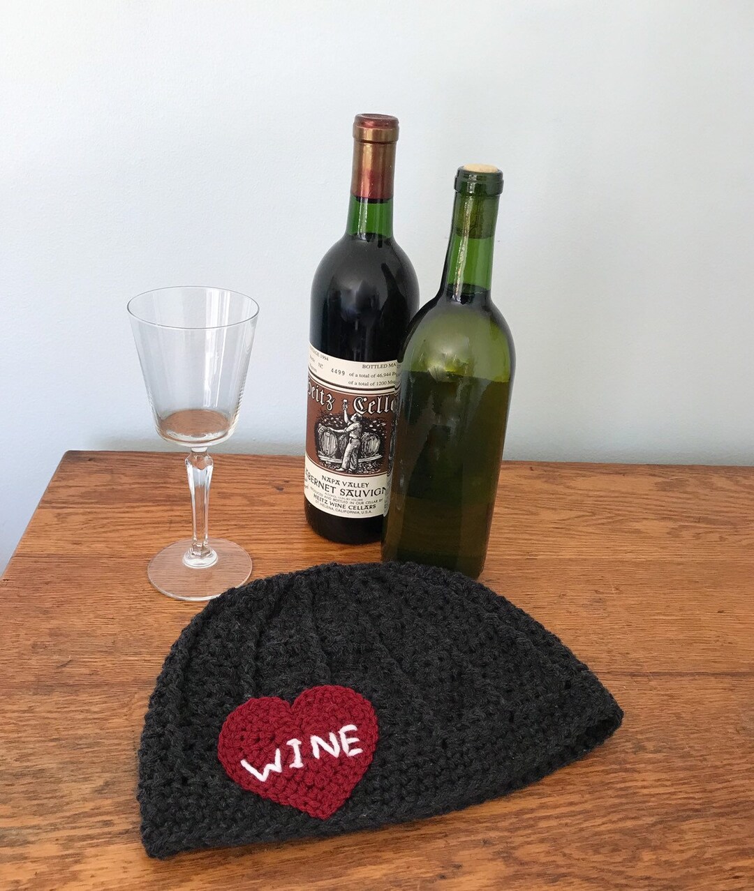 Bonnet au crochet, Chapeau de vin, Chapeau de cœur, Cadeau adulte ...