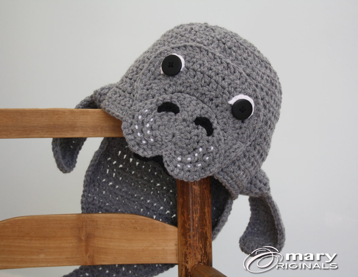 Manatee Hat Crochet Beanie Fish Hat Manatee Men Women - Etsy Australia