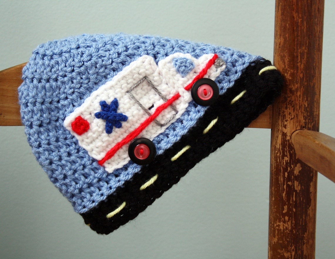 Ambulance Hat Rescue Truck Hat Paramedic Hat Crochet - Etsy