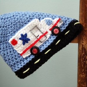Ambulance Hat, Rescue Truck Hat, Paramedic Hat, Crochet Beanie, Boys ...