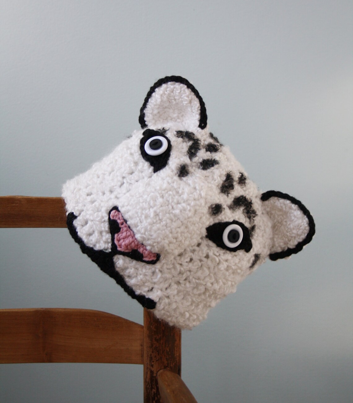 Snow Leopard Hat, Animal Hat, Cat Hat, Leopard Beanie, Winter Hat, Big ...