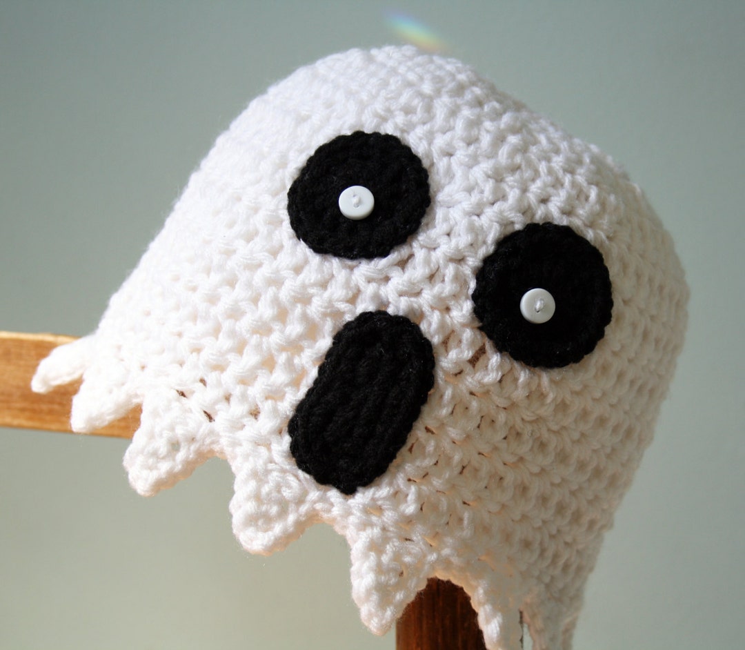 Happy Haunting Hat, Ghost Hat, Halloween Costume, Crochet Beanie ...
