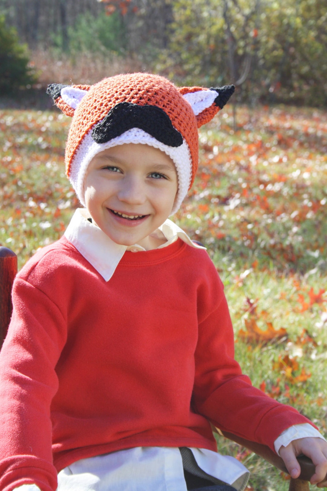 Mustache Fox Hat, Crochet Fox Beanie, Mustache Clothing, Animal Hat ...