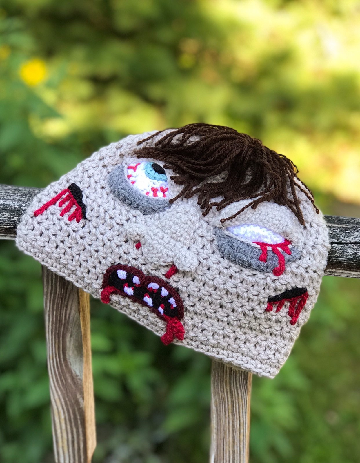 Zombie Hat Crochet Beanie Halloween Costume Boys Girls | Etsy