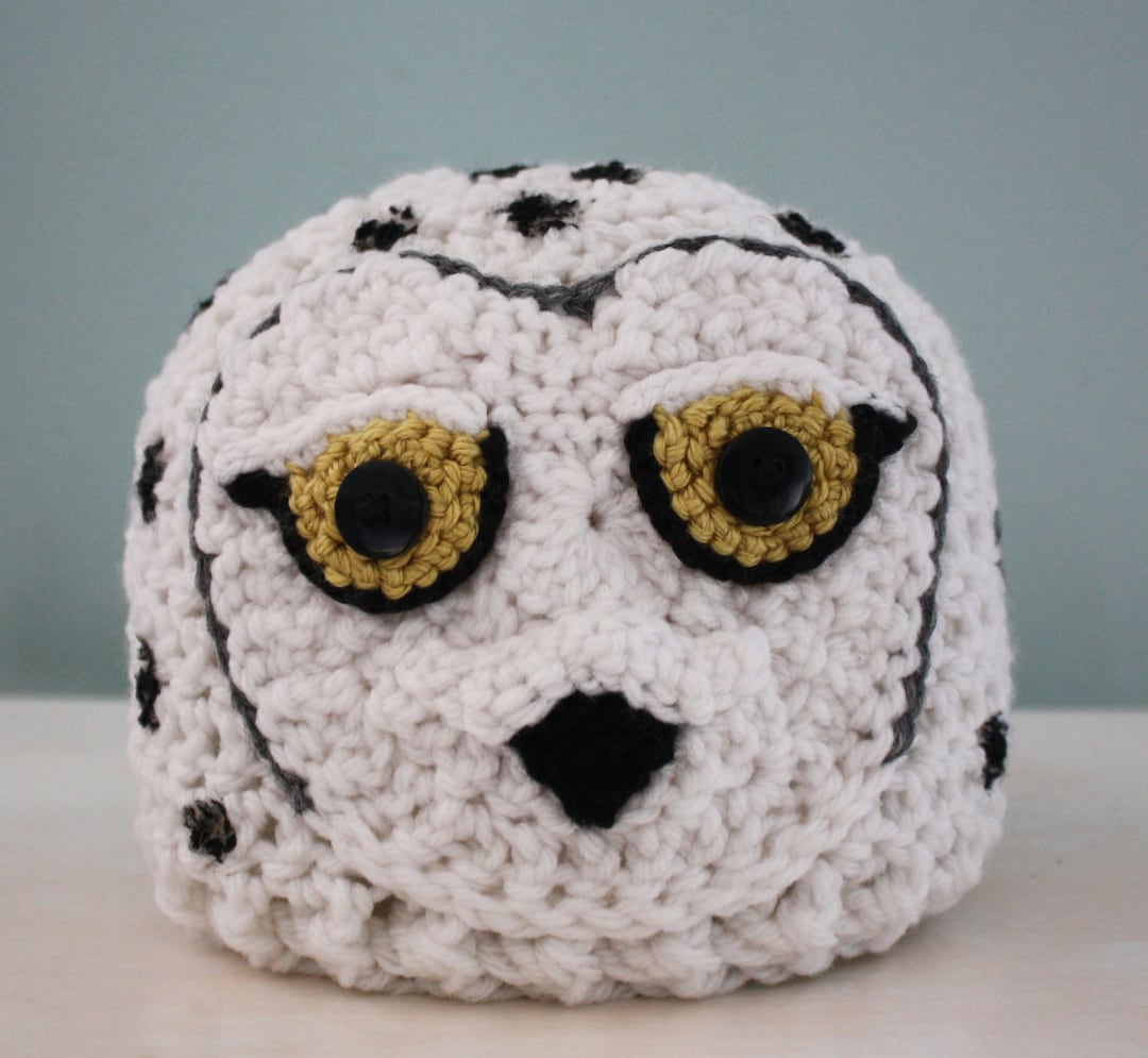 Snowy Owl Hat, Owl Hat, Crochet Beanie, Holiday Gift, Halloween Costume ...