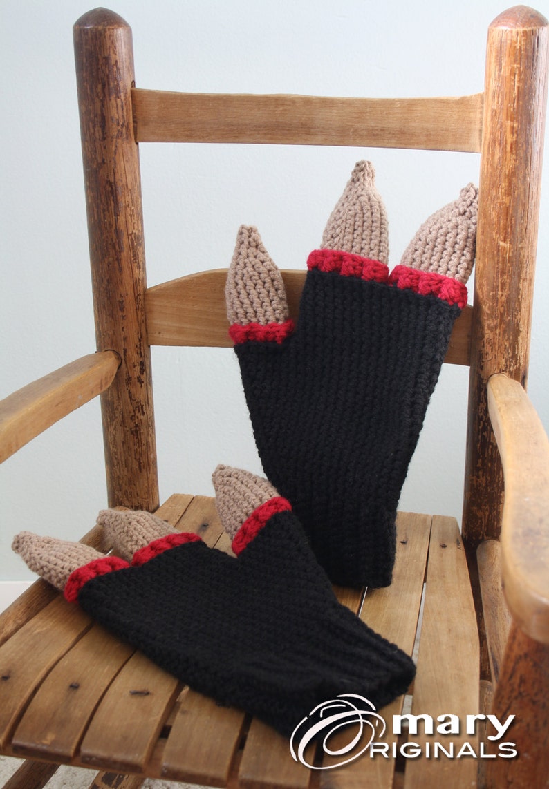 Monster Gloves Crochet Gloves Mittens Syfy Halloween | Etsy