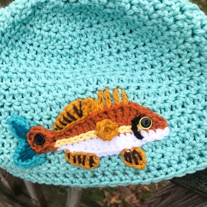 Redfish, Red Drum Beanie, Fish Hat, Crochet Beanie, Clothing, Men ...